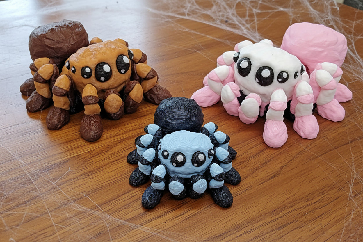 3D Printed Mini Spiders – Toy, Keychain, Magnet & Straw Buddy – D&K ...
