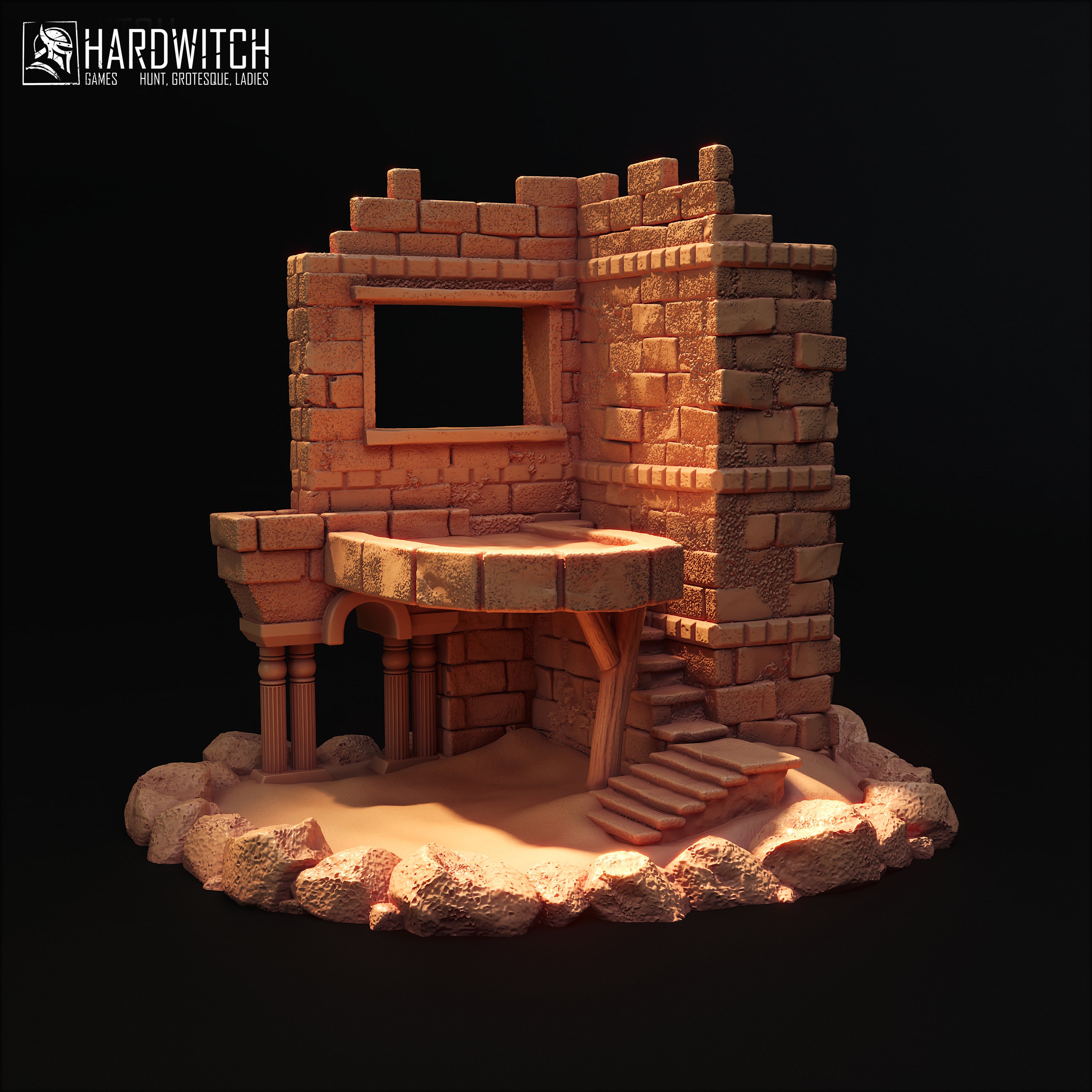 Desert Castle Diorama Terrain for TTRPG | Modular Ruined Tower – D&K ...
