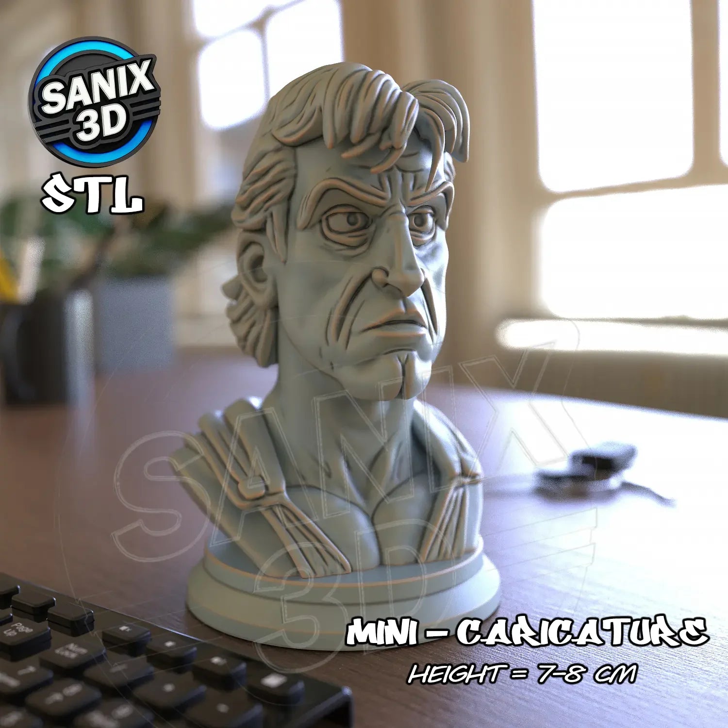 Rambo Bust Mini Caricature Resin Fan Art – 3D Printed Action Hero Bust ...