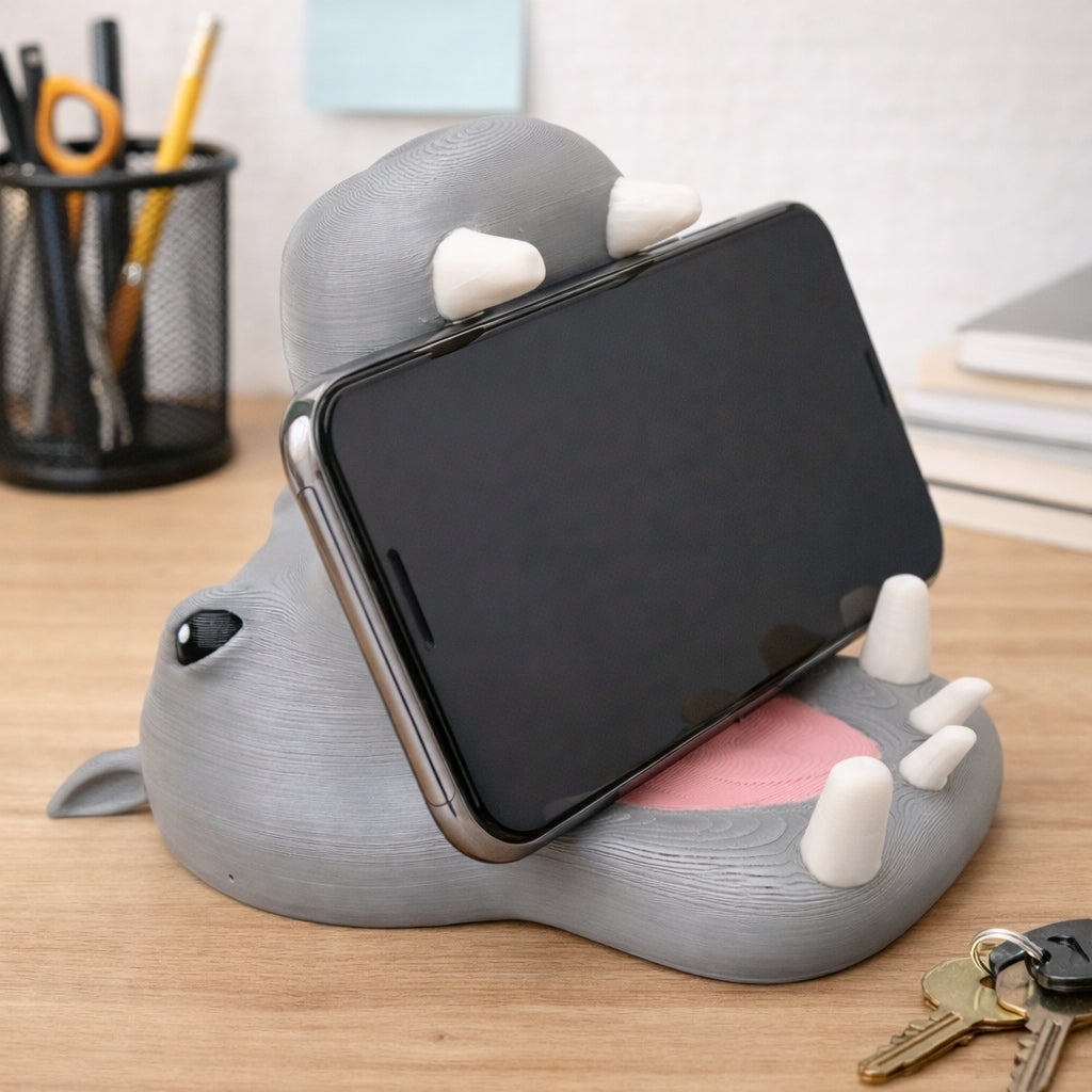 Hippo Phone Holder – Cute Desk Phone Stand – D&K Custom Prints