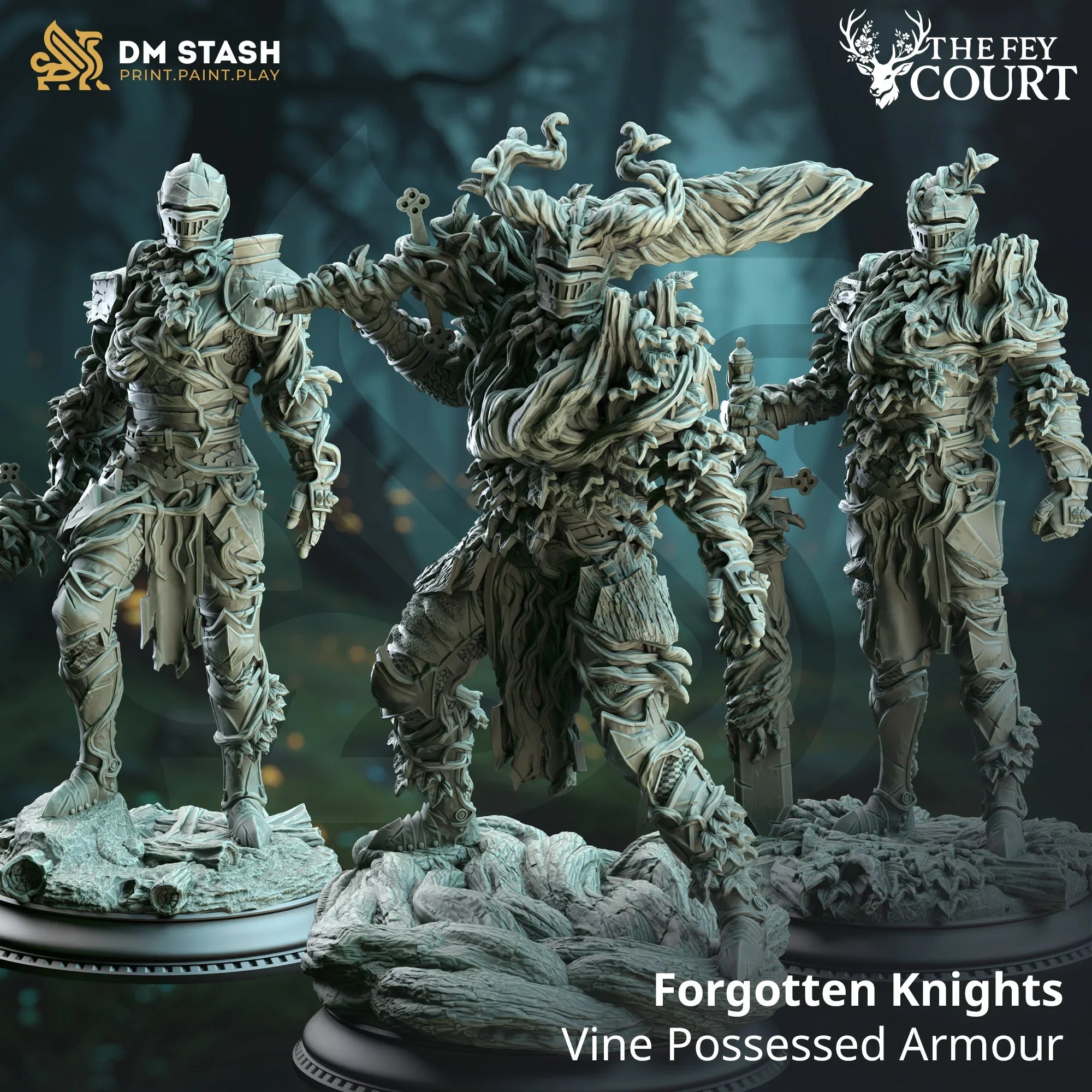 Vine-Possessed Knight Miniatures – Fey Armor | D&D | Fantasy Gaming – D ...