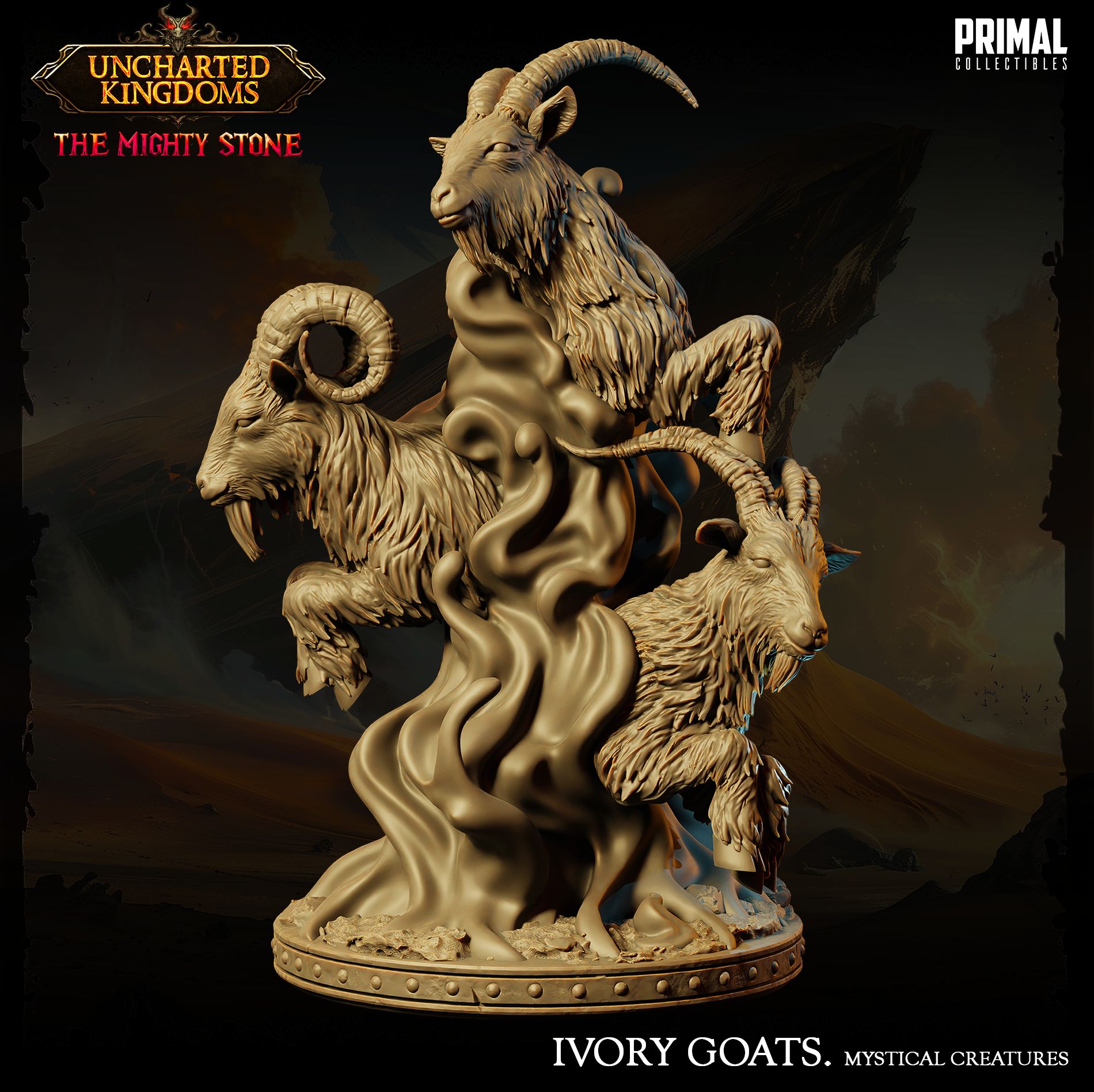 Ivory Goats Mystical Creature – Uncharted Kingdoms – D&K Custom Prints