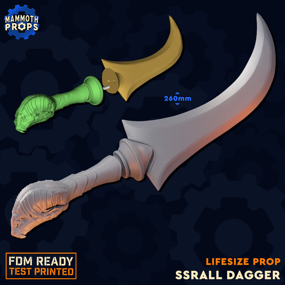 Ss'rall Dagger – Lifesize 3D Printed Fantasy Prop (260mm) – D&K Custom ...