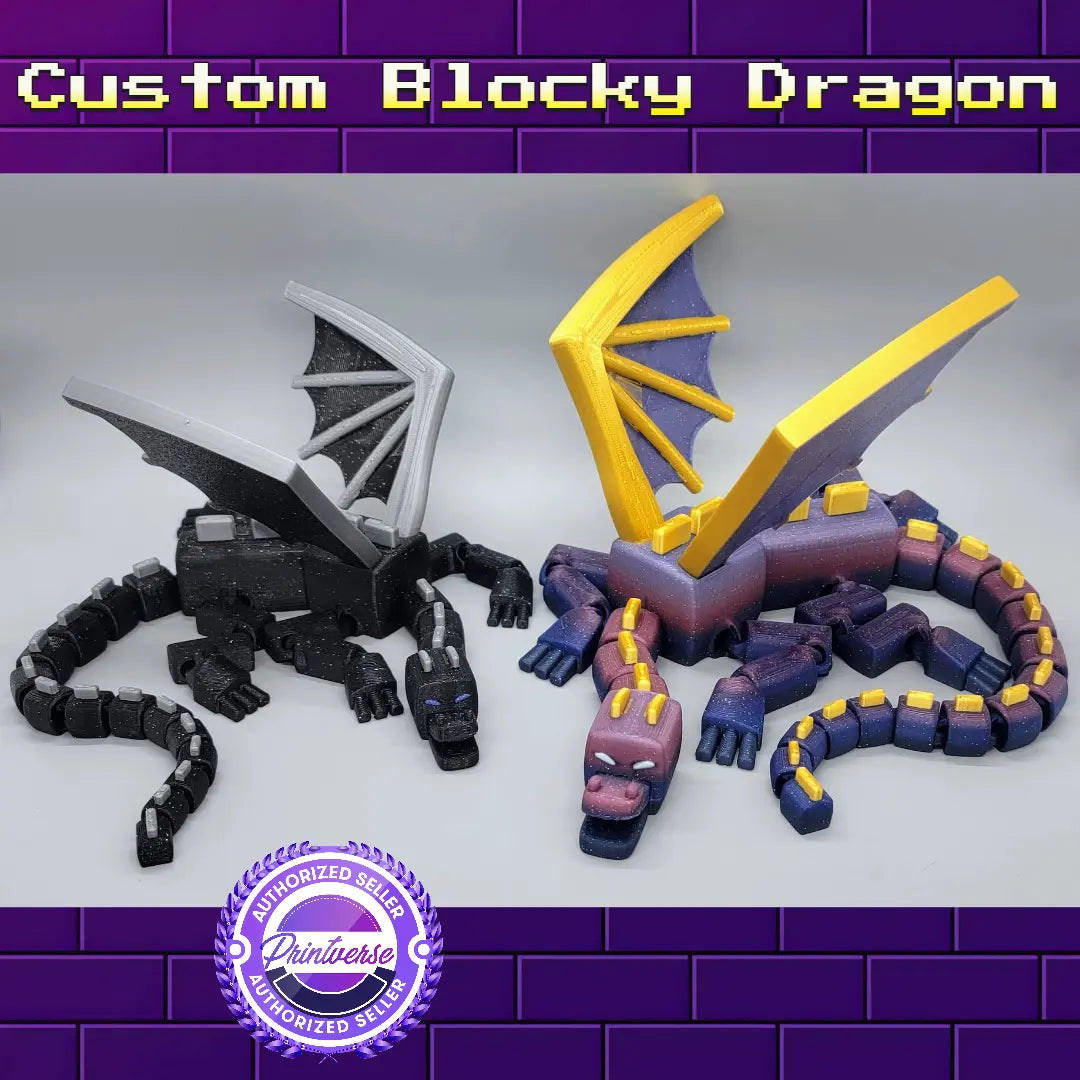 Custom Blocky Dragon Toy | Articulated | Desk Pet | Pixel – D&K Custom ...