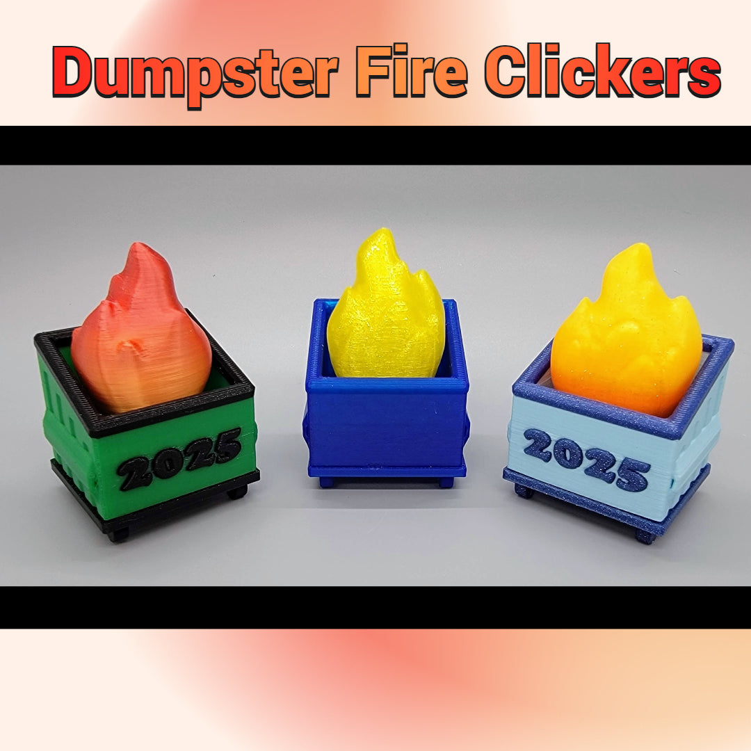 Dumpster Fire Clicker Toy – Custom Dumpster & Flame Colors – D&K Custom ...