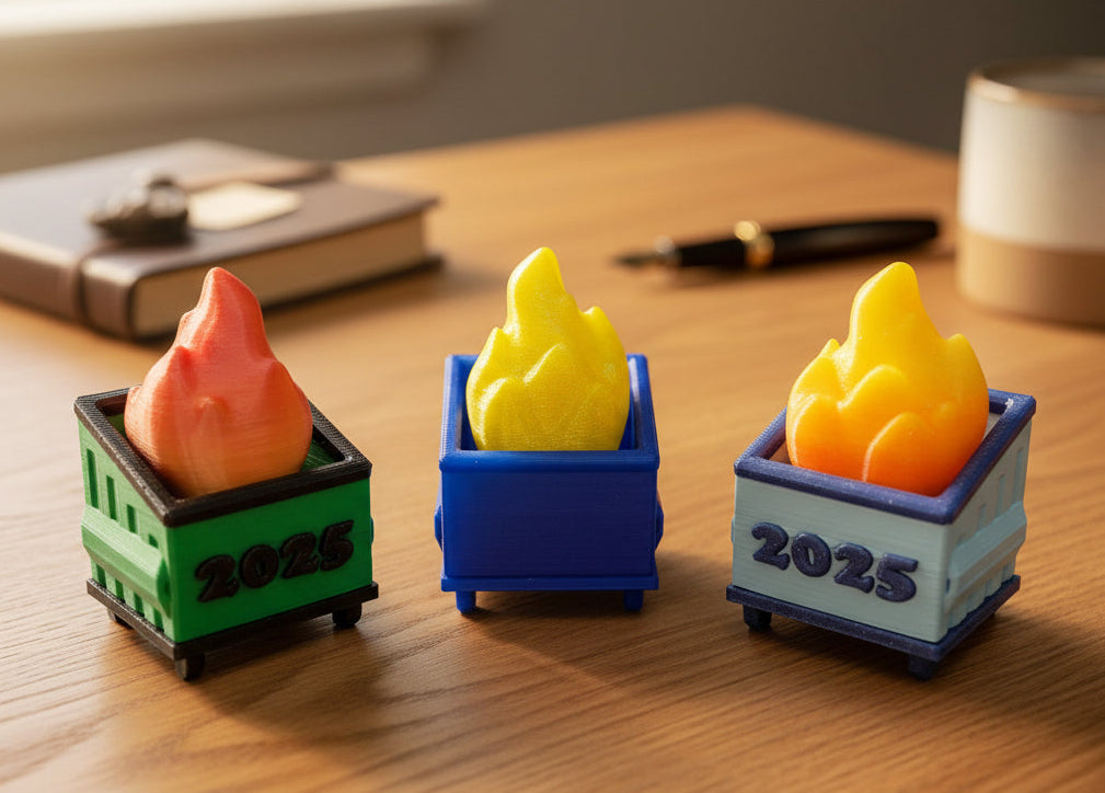 Dumpster Fire Clicker Toy – Custom Dumpster & Flame Colors – D&K Custom ...