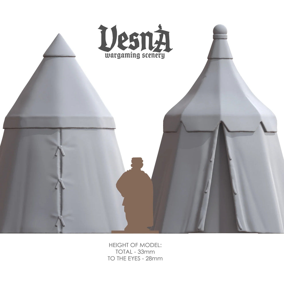 Medieval Round Tents Set – 28mm Fantasy Camp Terrain for TTRPGs – D&K ...