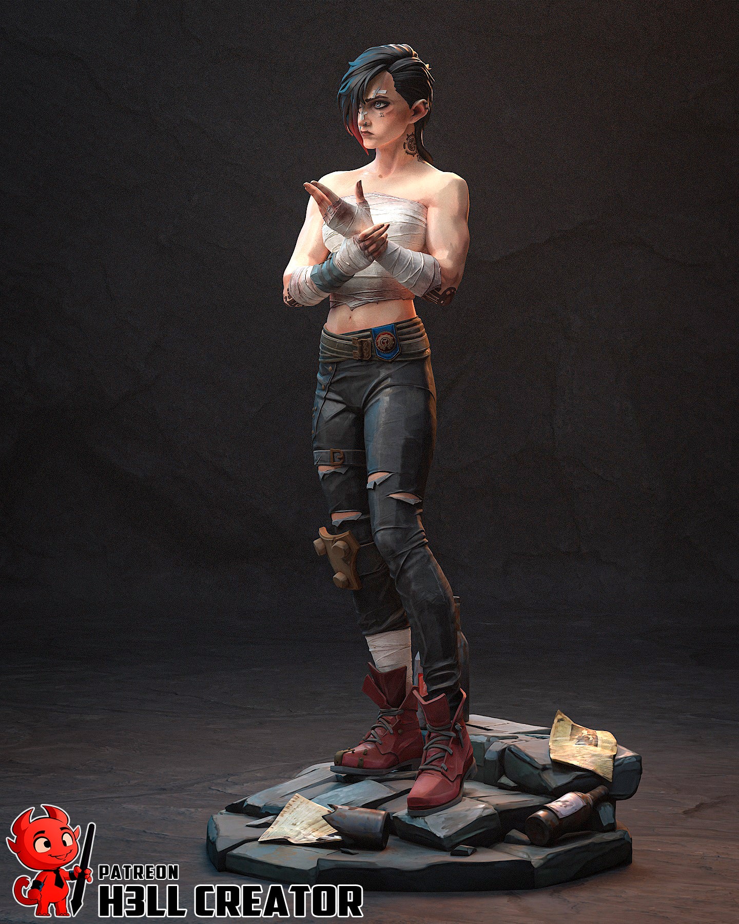 Vi - League of Legends - Arcane - 1:10 Statue & Bust - h3LL creator – D ...