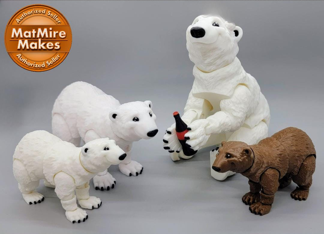 Polar & Brown Bears – Articulated Toys | Poseable Collectibles – D&K ...